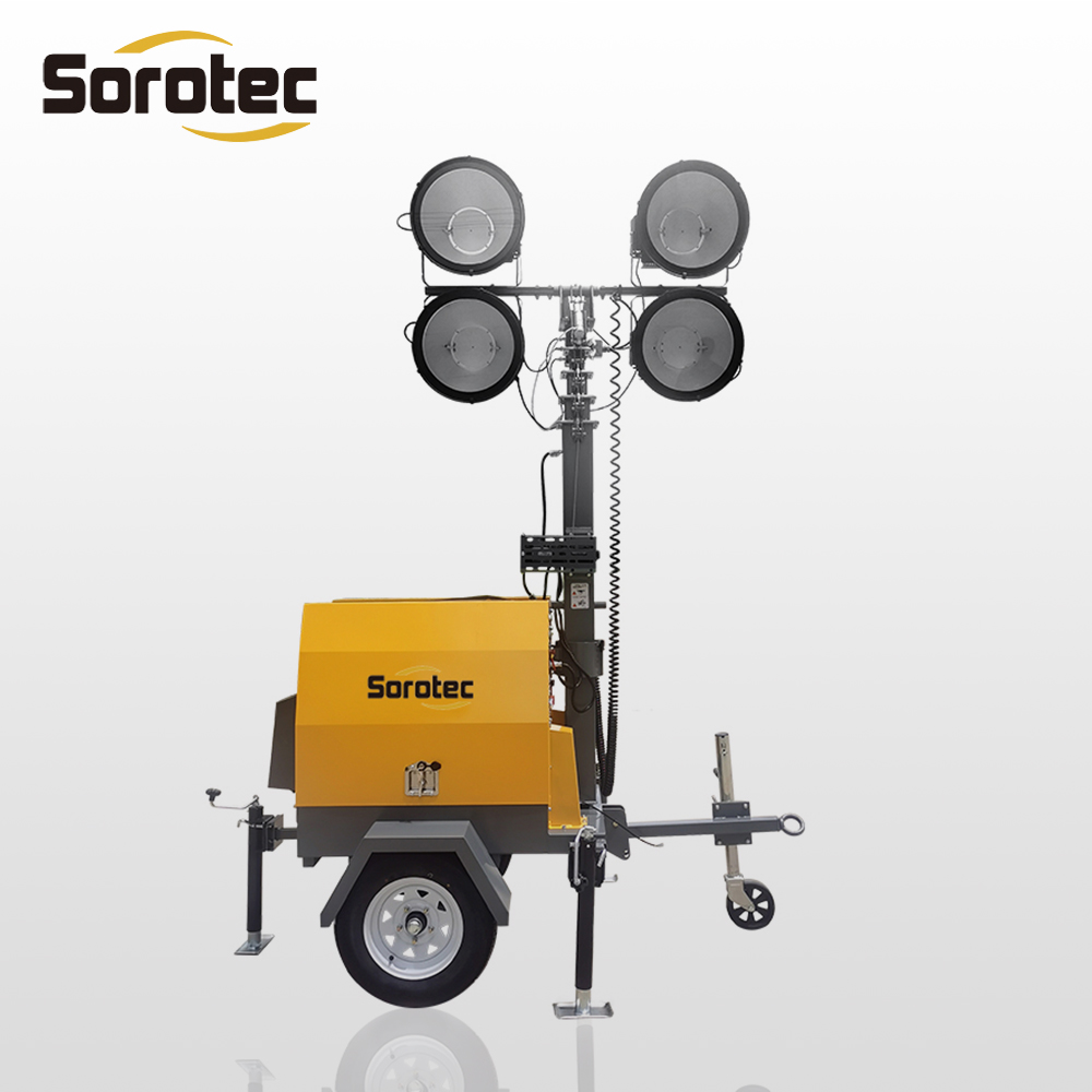 Wholesale 7.5M Trailer light tower 8kw generator with Metal Halide Lamp ...
